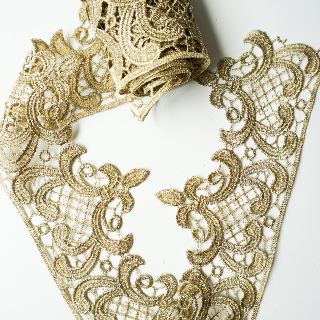 Gold embroidered applique trim - Tutu Studio Borealis